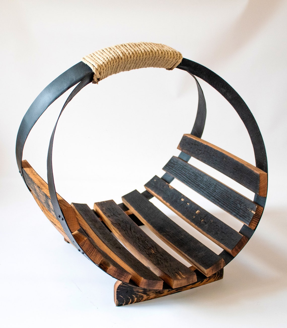 Hand Crafted Oak Scotch Whisky Barrel Stave and Hoop Log - Etsy