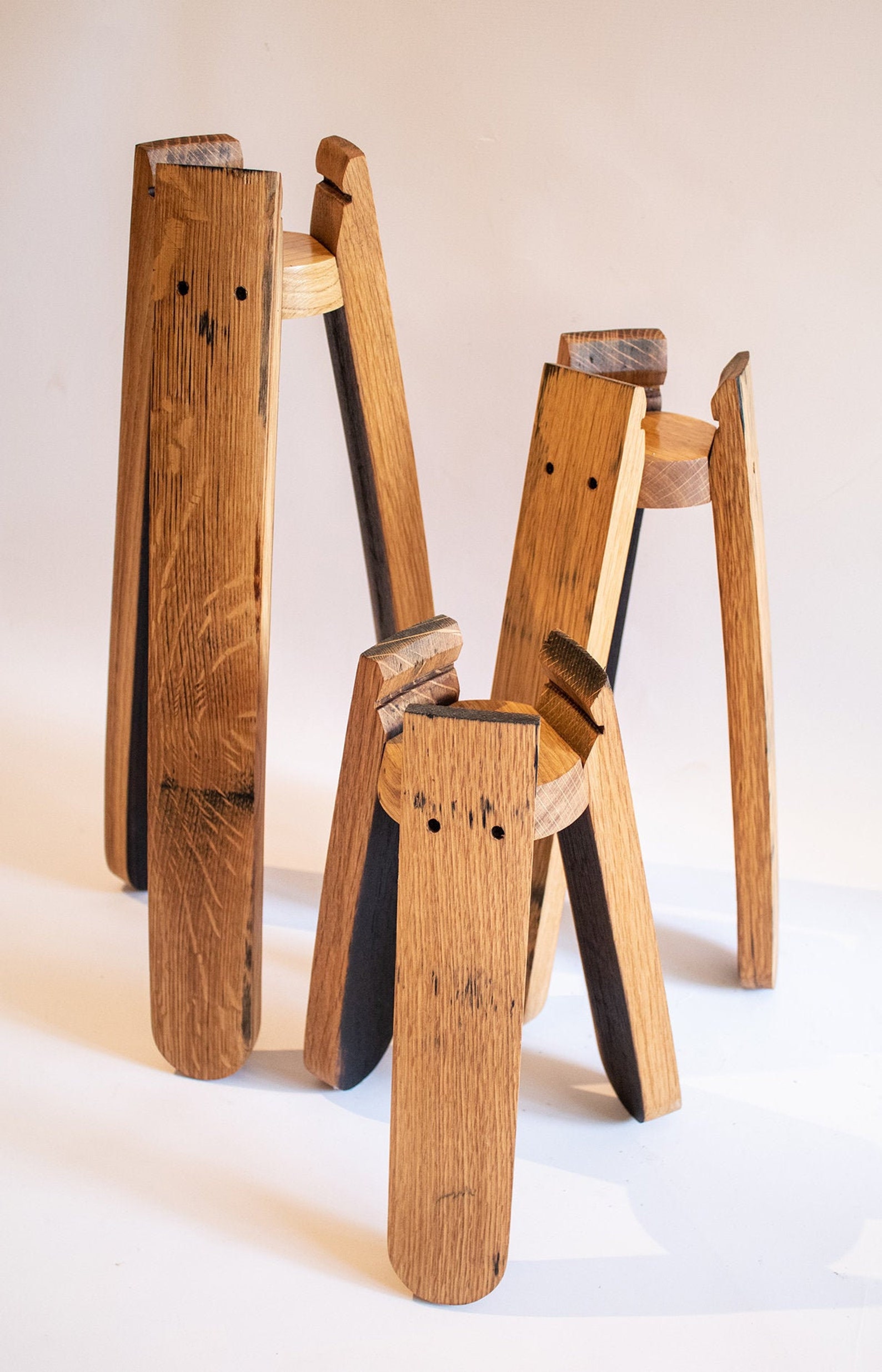 Hand Crafted Oak, Scotch Whisky Barrel Stave Candle Stands - Etsy