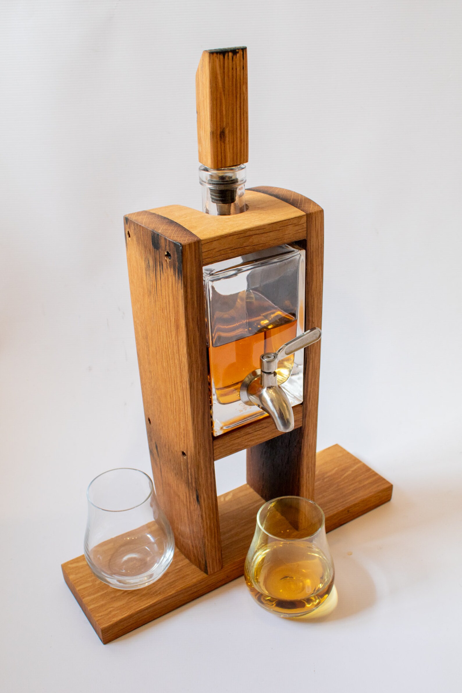 Hand Crafted, Oak Scotch Whisky Decanter: Cask Stave Drink Dispenser ...