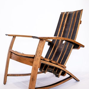 Hand Crafted Oak, Scotch Whisky Barrel Stave Adirondack Garden Chair ...