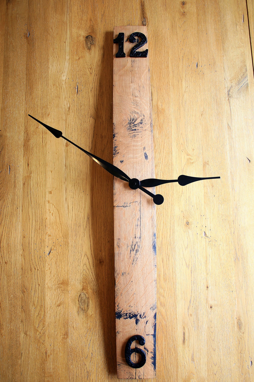 Whisky Barrel Stave Wall Clock, With Cast Iron Numbers - Etsy