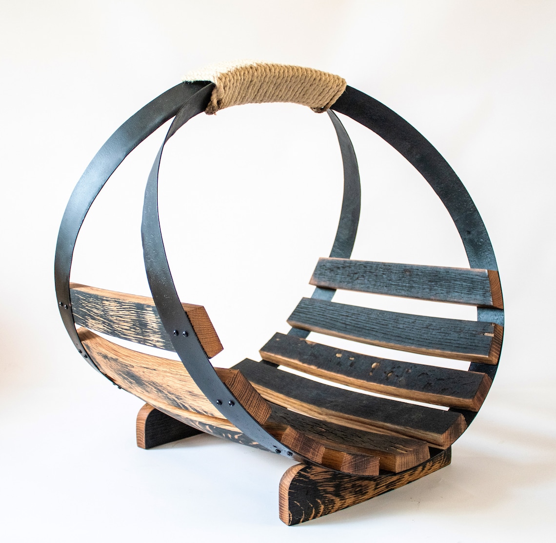 Hand Crafted Oak Scotch Whisky Barrel Stave and Hoop Log - Etsy