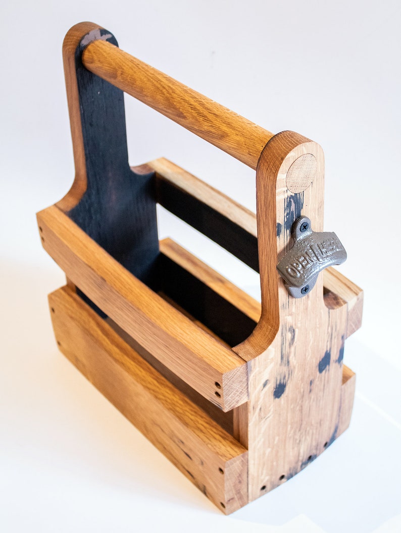 Oak Whisky Barrel Stave Beer Bottle Carrier/caddy With Cast - Etsy