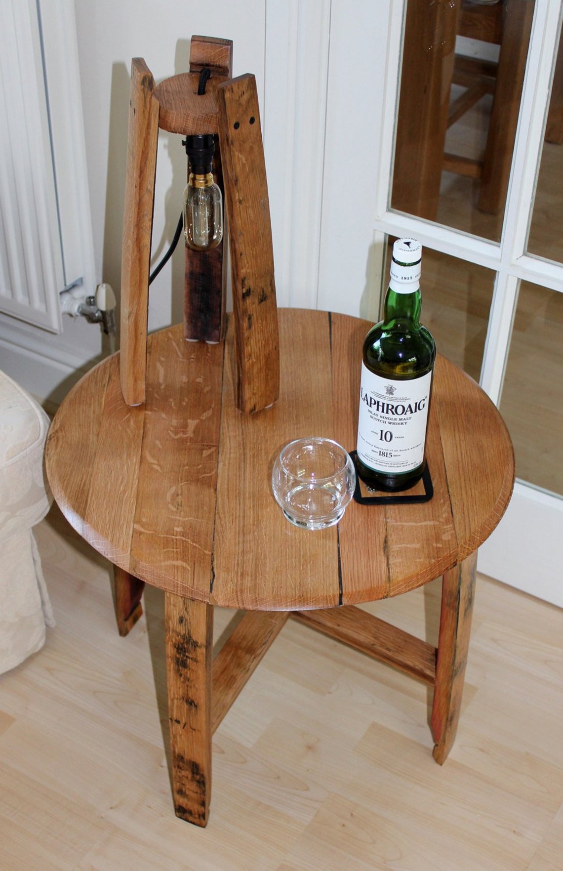Hand Crafted Oak Scotch Whisky Barrel Stave Side Table - Etsy