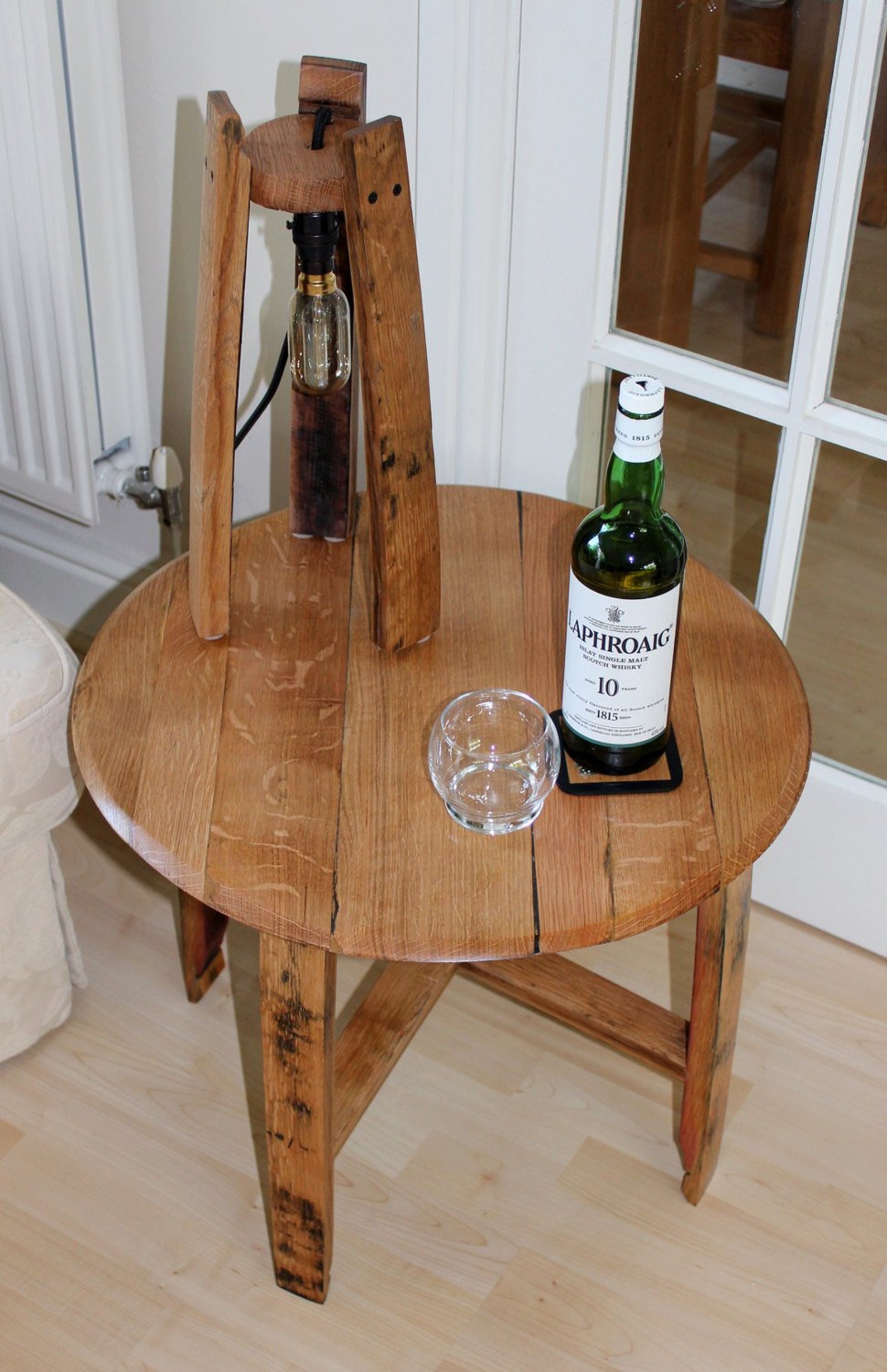 Hand Crafted Oak Scotch Whisky Barrel Stave Side Table - Etsy