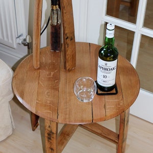 Hand Crafted Oak, Scotch Whisky Barrel Stave Side Table - Etsy