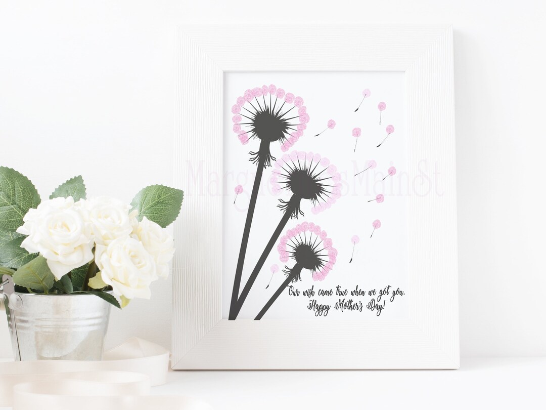 DIY Dandelion Fingerprint Art - Mother's Day Gift From Kids - INSTANT ...