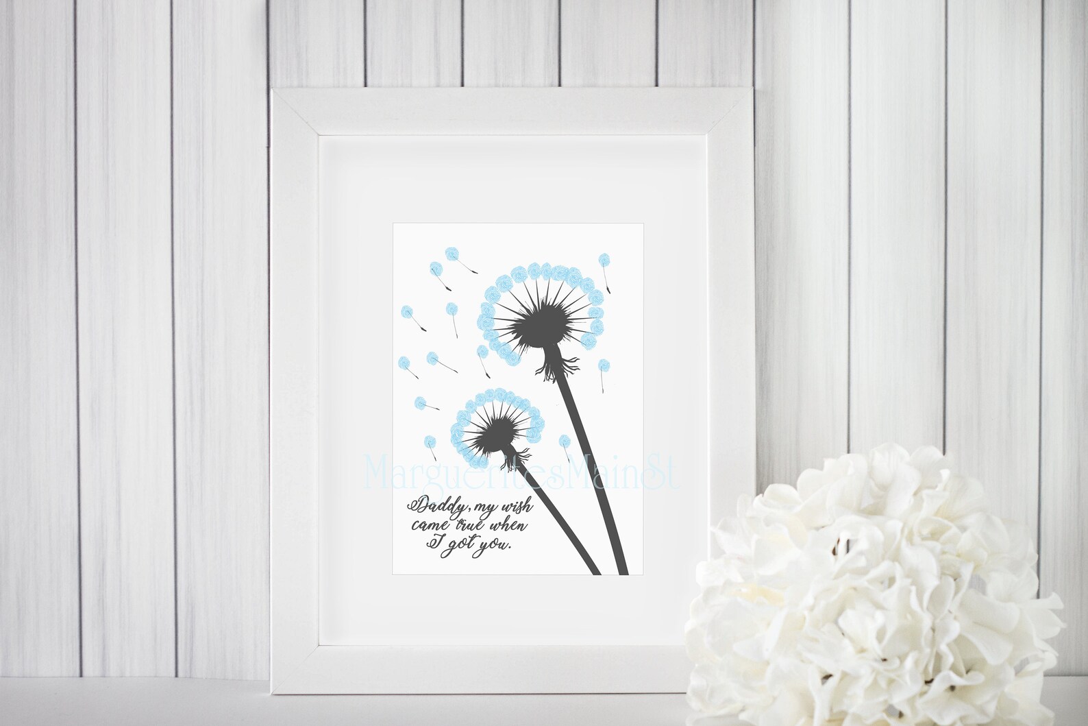 DIY Dandelion Fingerprint Art Daddy Gift From Kids - Etsy Ireland