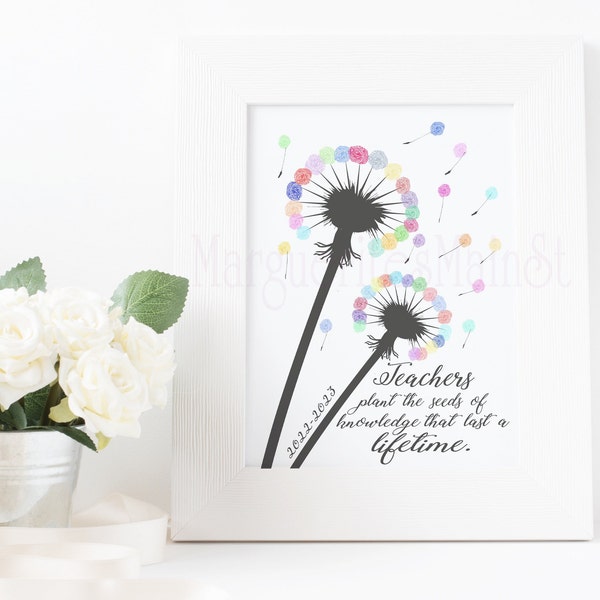 Teacher Fingerprint Art - Etsy