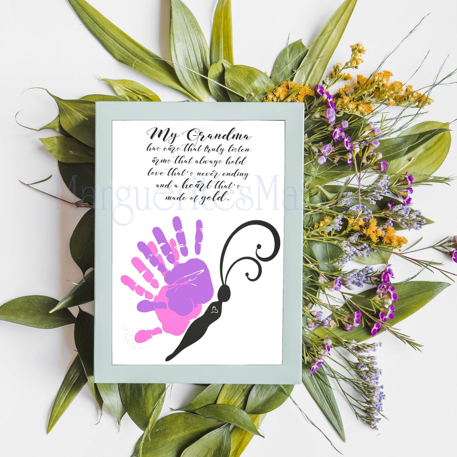 DIY Birthday Gift From Kids for Grandma Butterfly Handprint - Etsy Canada