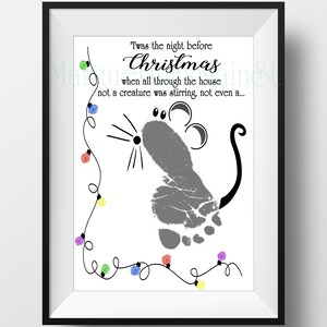 DIY Footprint Art 'twas the Night Before Christmas Footprint Mouse ...