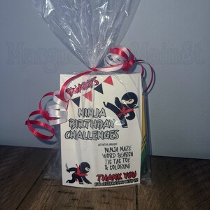 Birthday Ninja Favors - Print and Cut Ninja Activity Packet - Ninja ...
