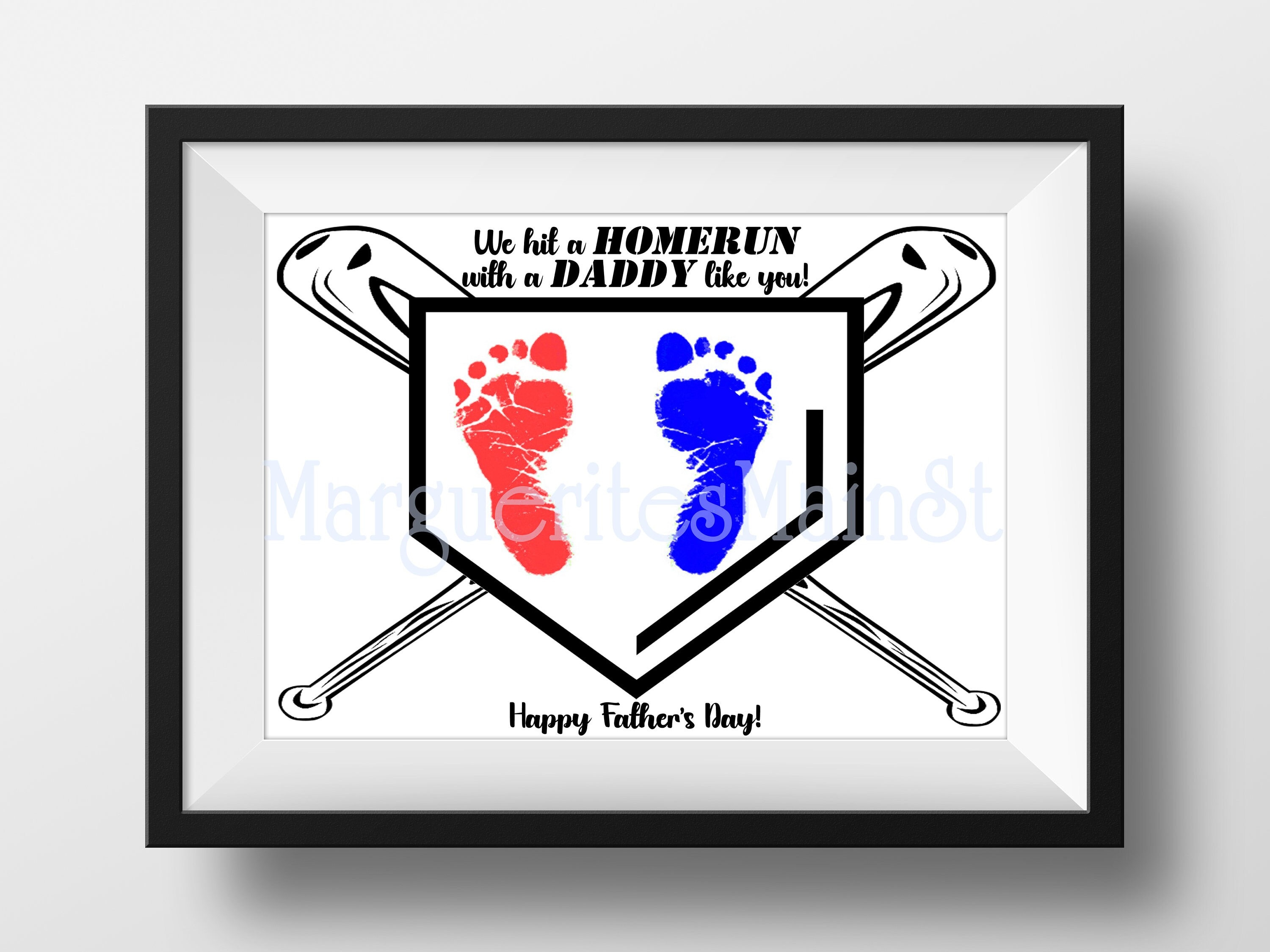 DIY Footprint Baseball Art - Homerun Daddy - Father's Day Gift From ...