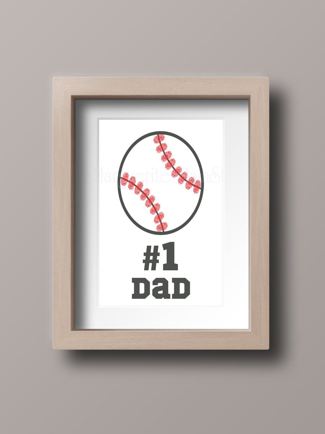 DIY Fingerprint Baseball Art 1 Dad Gift From Kids - Etsy