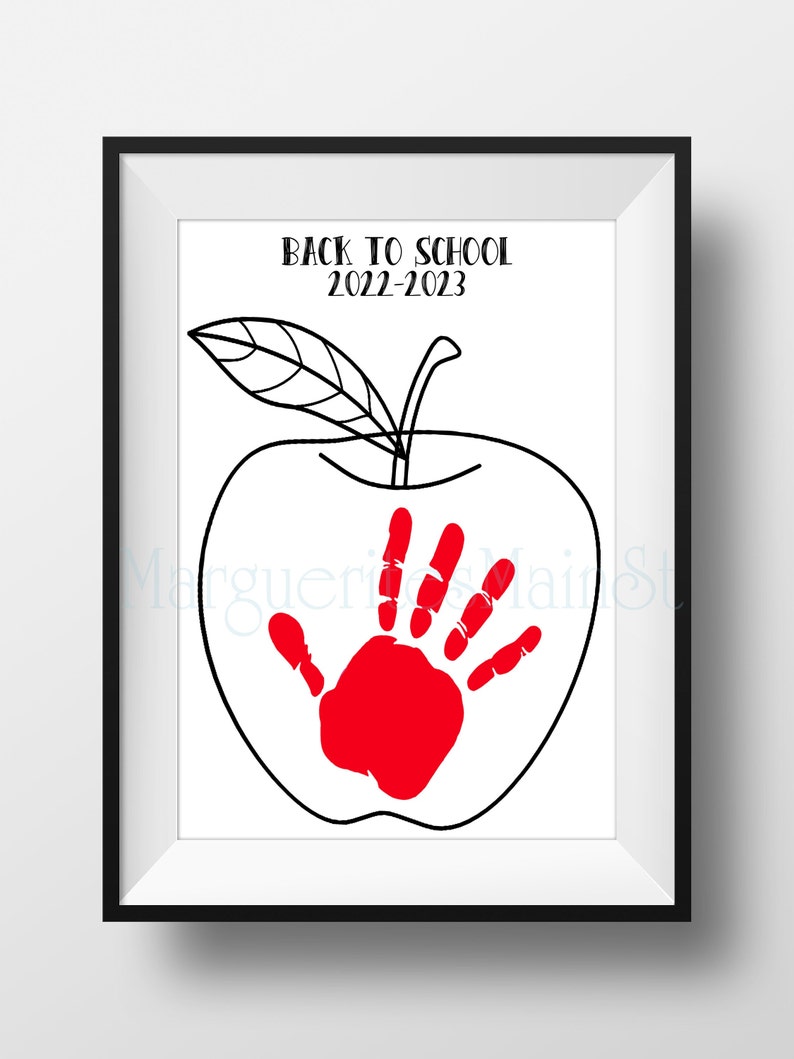 Back to School Apple Handprint Craft DIY Handprint Art - Etsy