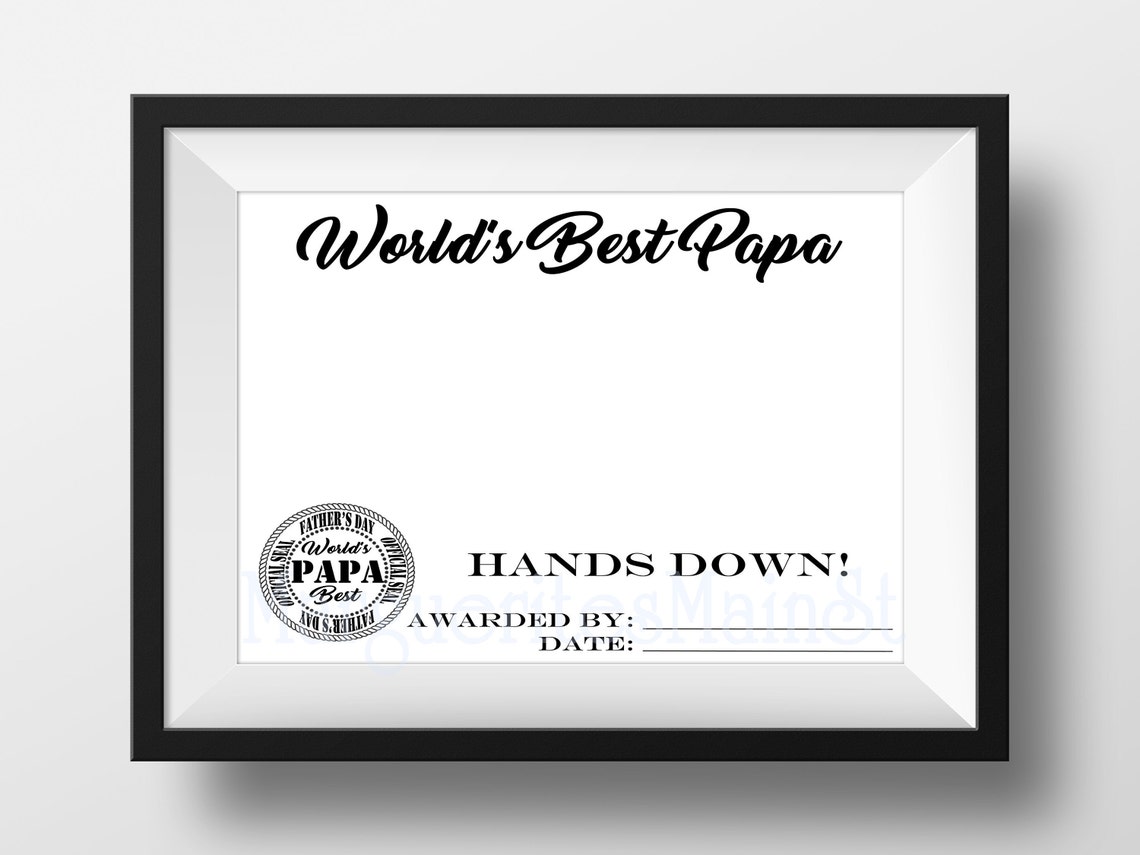 World's Best Papa Award - DIY Keepsake From Kids - Father's Day Gift ...