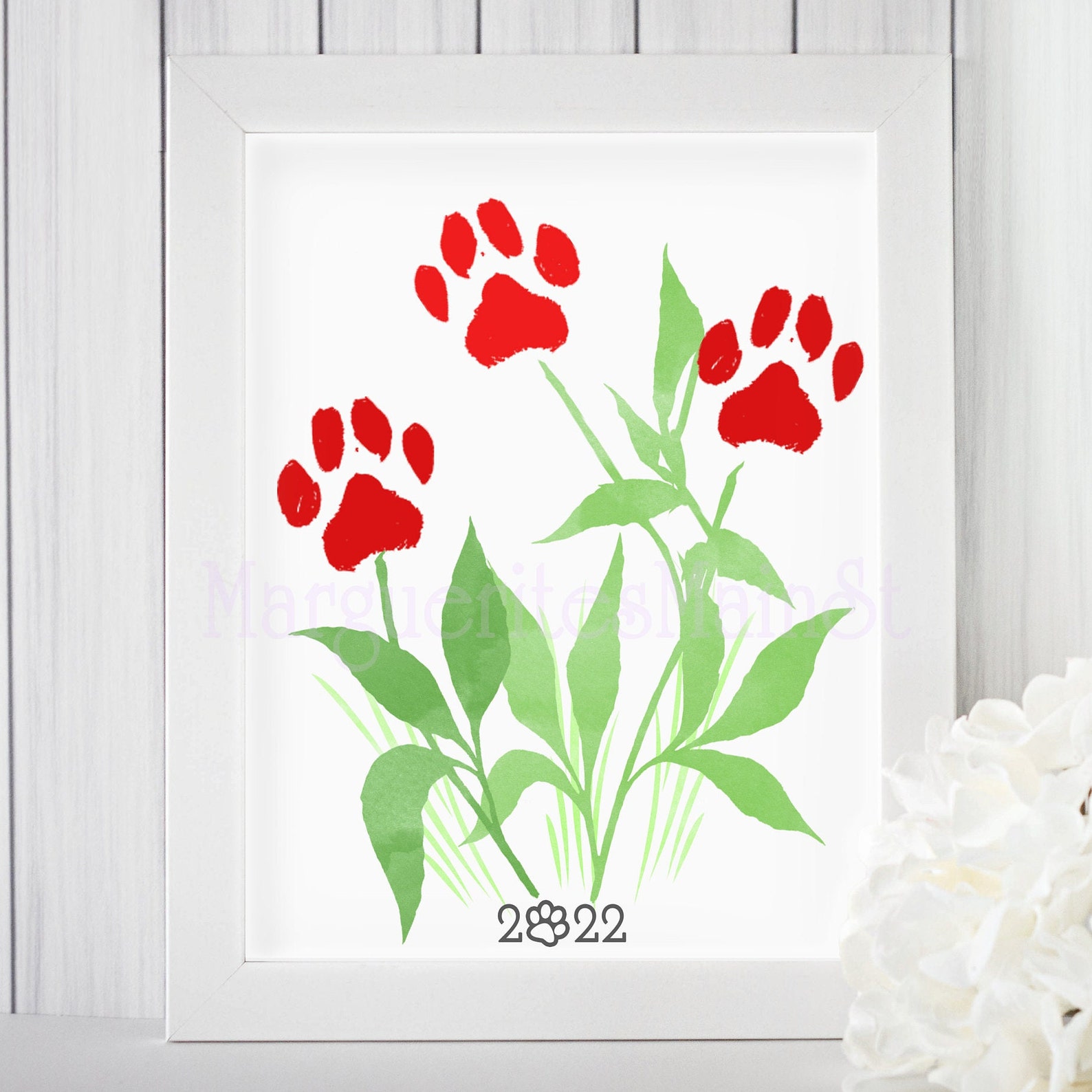 DIY Paw Print Art Paw Flowers Gift From Dog Gift for Pet - Etsy