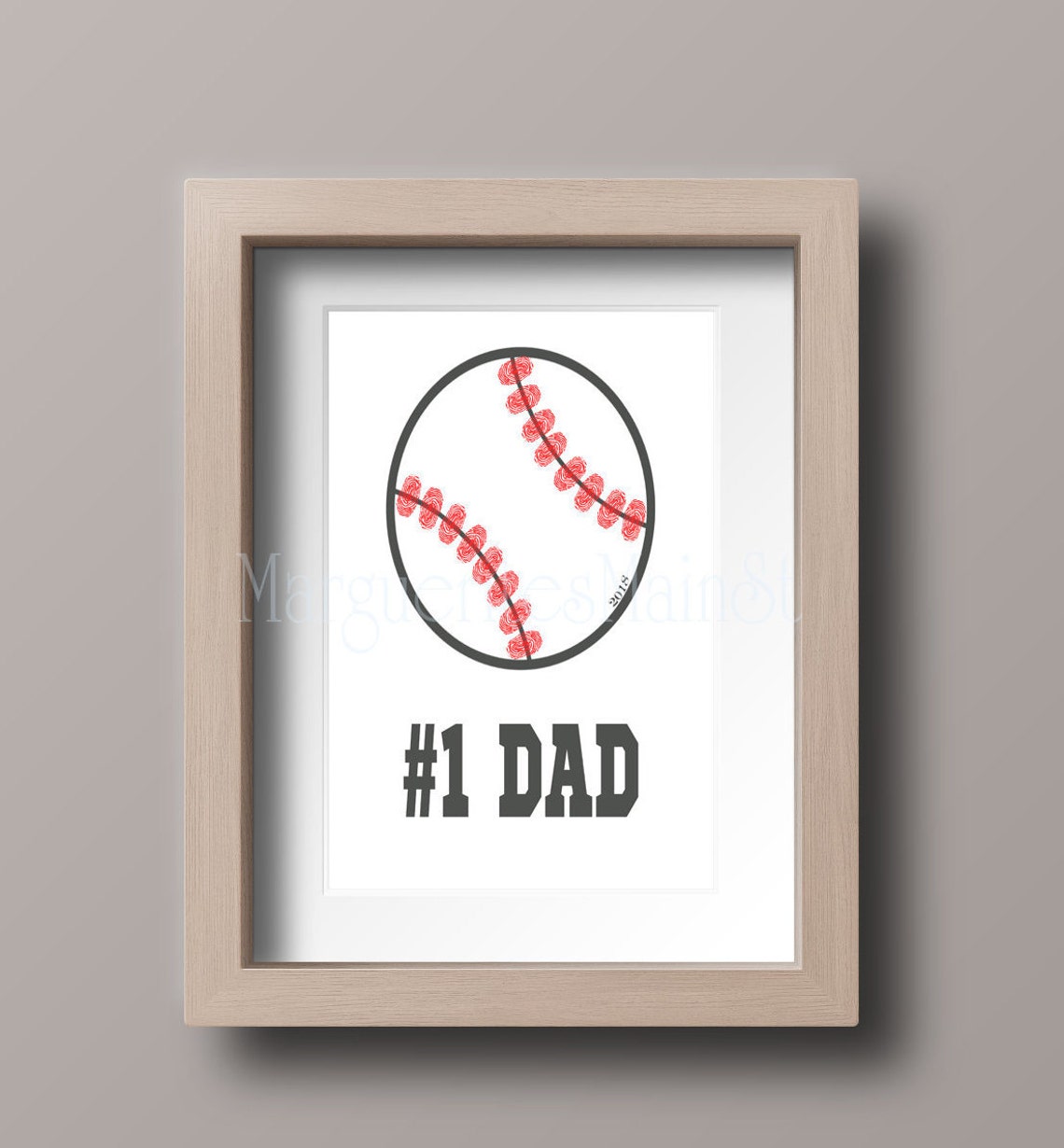 DIY Fingerprint Baseball Art 1 Dad Gift from Kids | Etsy