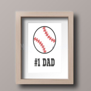 DIY Fingerprint Baseball Art 1 Dad Gift from Kids | Etsy