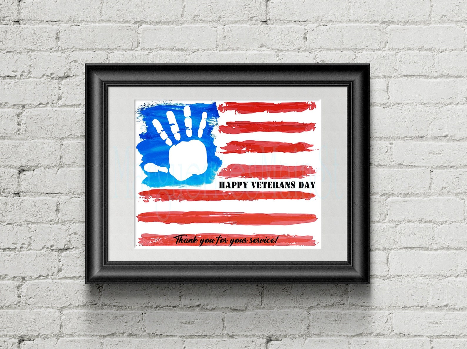 American Flag Happy Veteran's Day DIY Handprint Art - Etsy