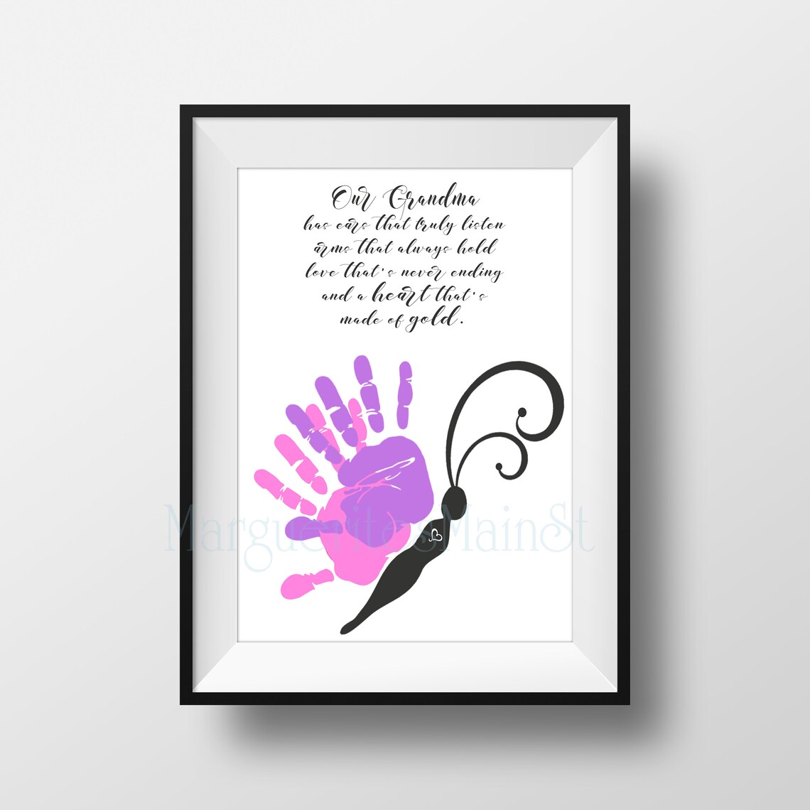 DIY Birthday Gift From Kids for Grandma Butterfly Handprint | Etsy
