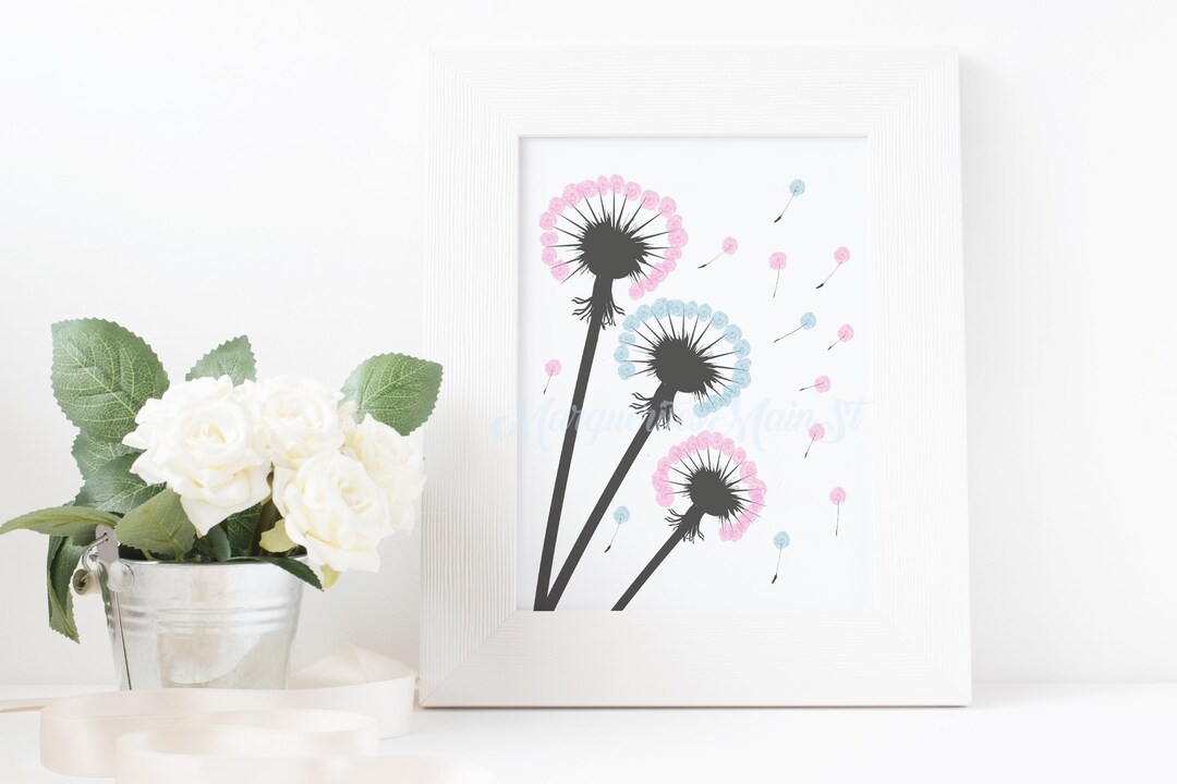 DIY Dandelion Fingerprint Art - Personalized Gift From Kids - INSTANT ...