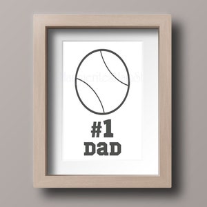 DIY Fingerprint Baseball Art - #1 Dad - Gift From Kids - INSTANT ...