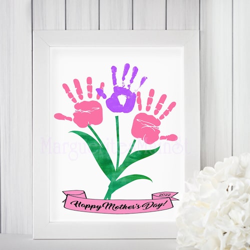 Mother's Day Finger Paint Art Printable Dandelion DIY - Etsy