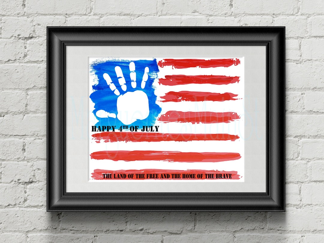 American Flag, Happy 4th of July, Independence Day DIY Handprint Art ...