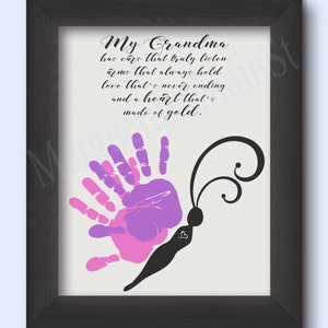 DIY Birthday Gift From Kids for Grandma - Butterfly Handprint - INSTANT ...