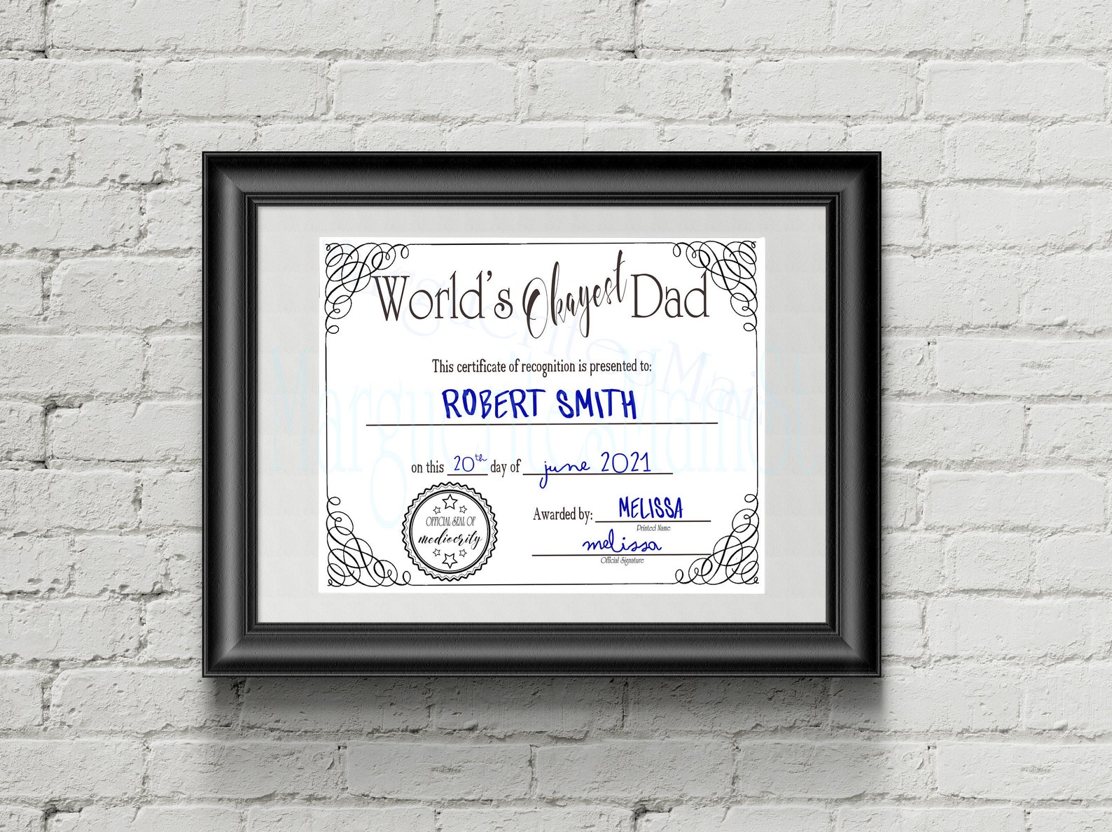 World's Okayest Dad Award - DIY Printable Fathers Day Certificate ...