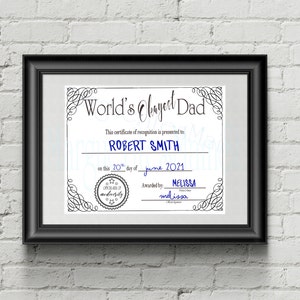 World's Okayest Dad Award - DIY Printable Fathers Day Certificate ...