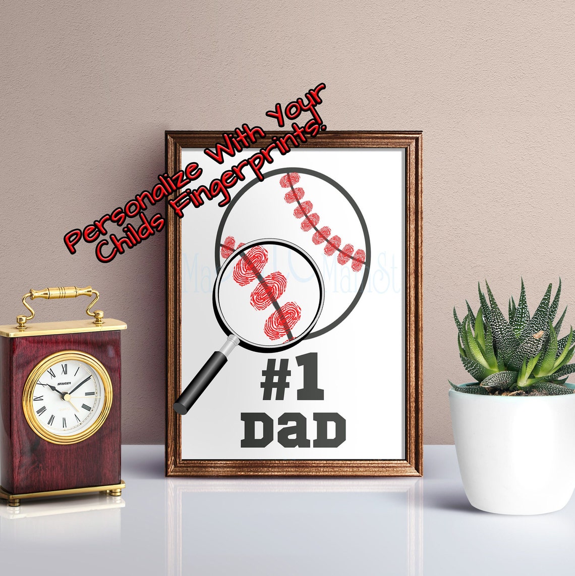 DIY Fingerprint Baseball Art 1 Dad Gift From Kids - Etsy
