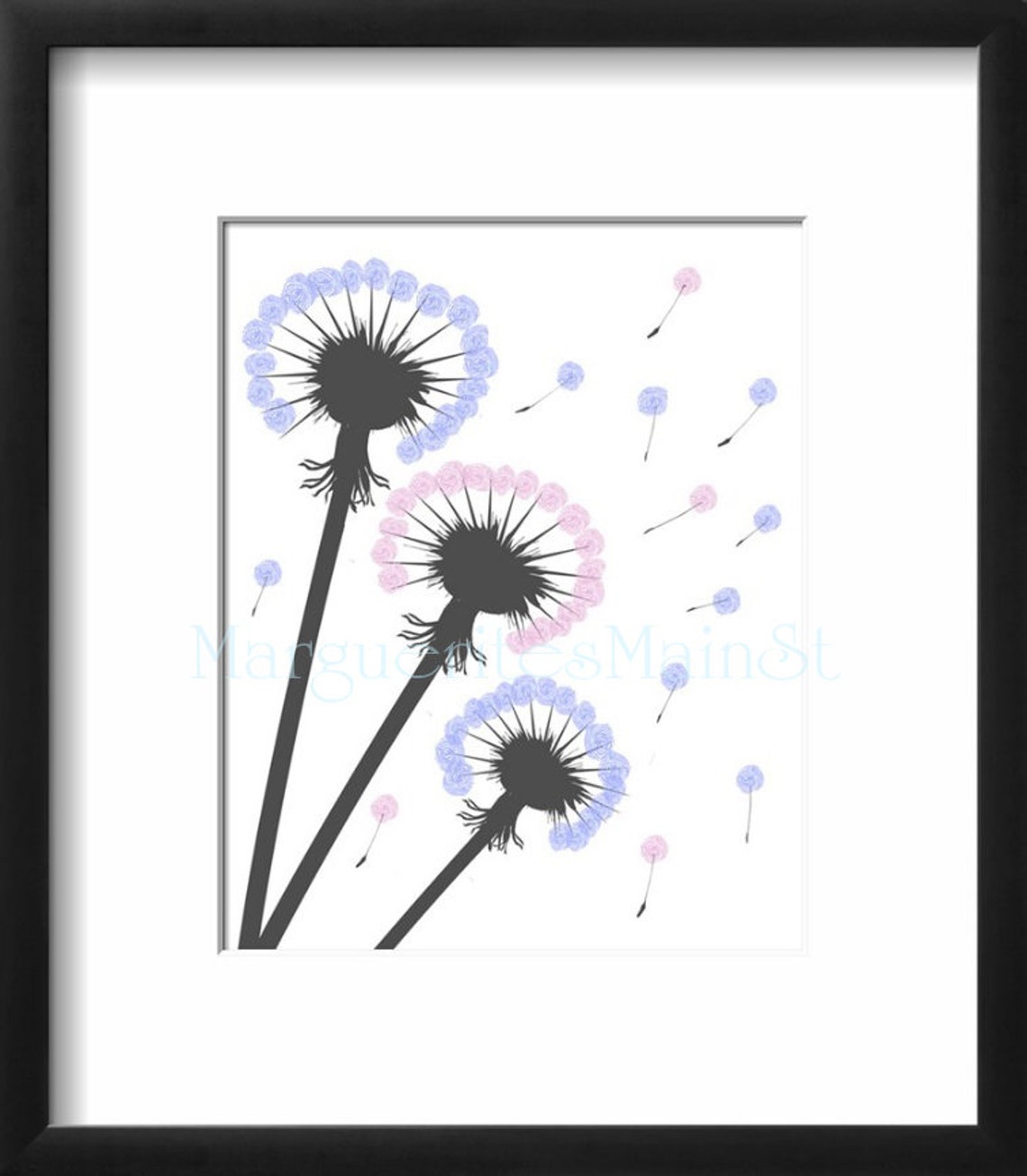 DIY Dandelion Fingerprint Art - Personalized Gift From Kids - INSTANT ...