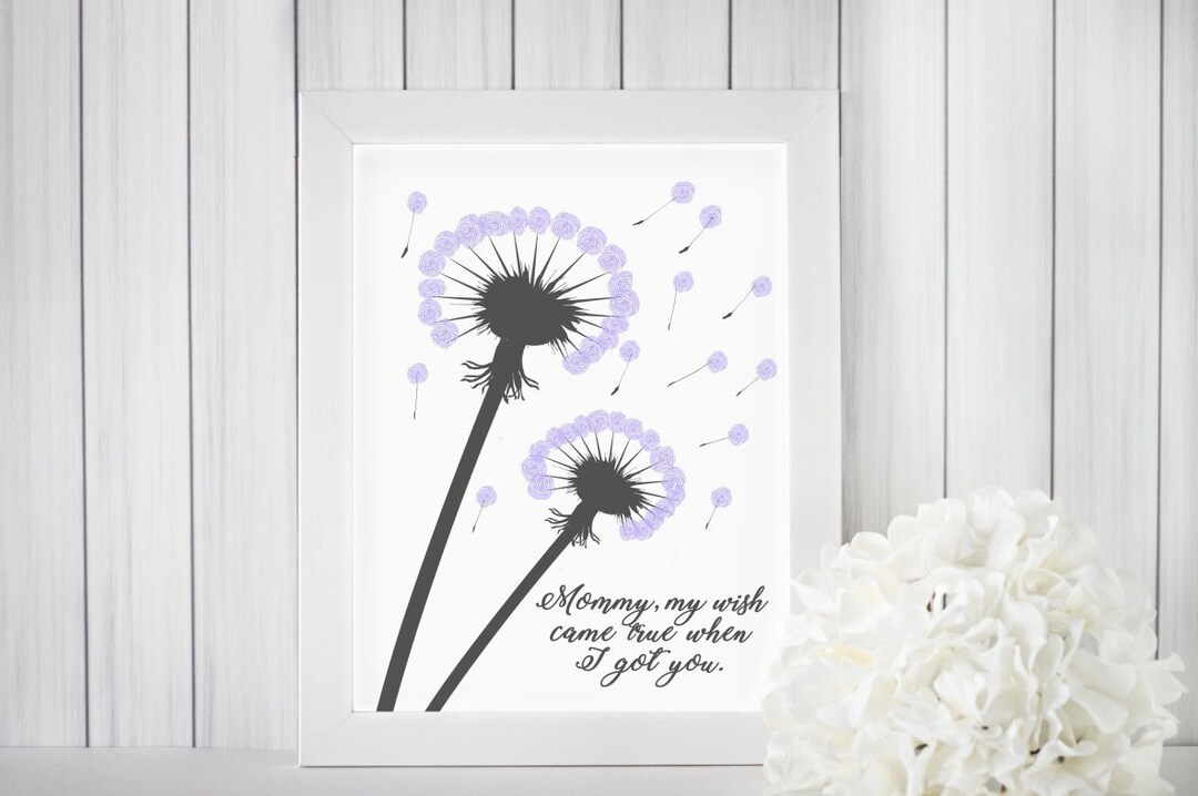 DIY Dandelion Fingerprint Art - Mommy - Gift From Kids - INSTANT ...
