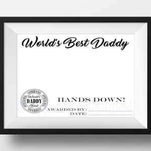 World's Best Daddy Award - DIY Keepsake From Kids - Father's Day Gift ...