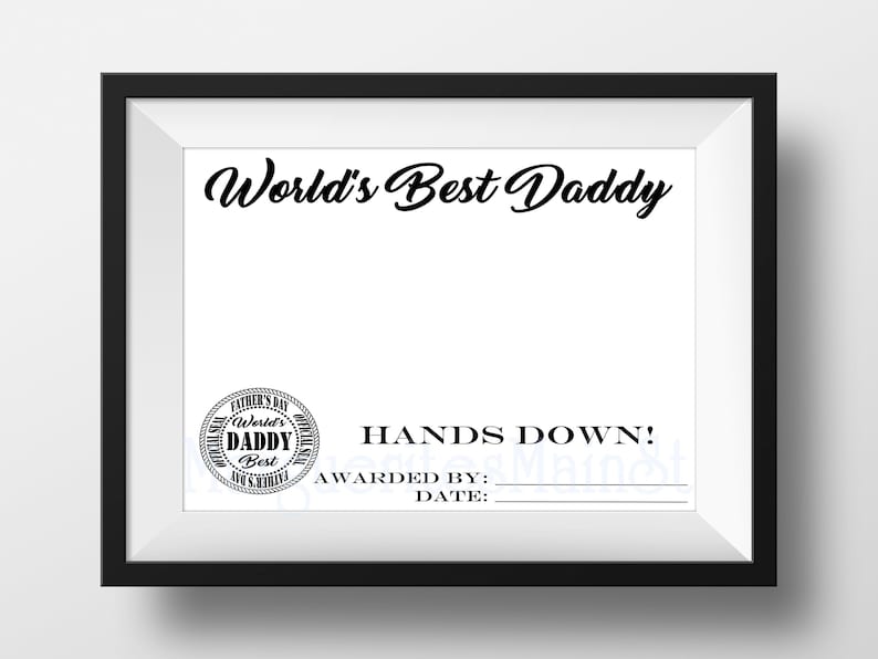 World's Best Daddy Award - DIY Keepsake From Kids - Father's Day Gift ...