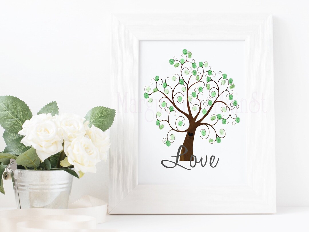 DIY Gift From Kids - Love Tree Family Fingerprint Art - INSTANT ...