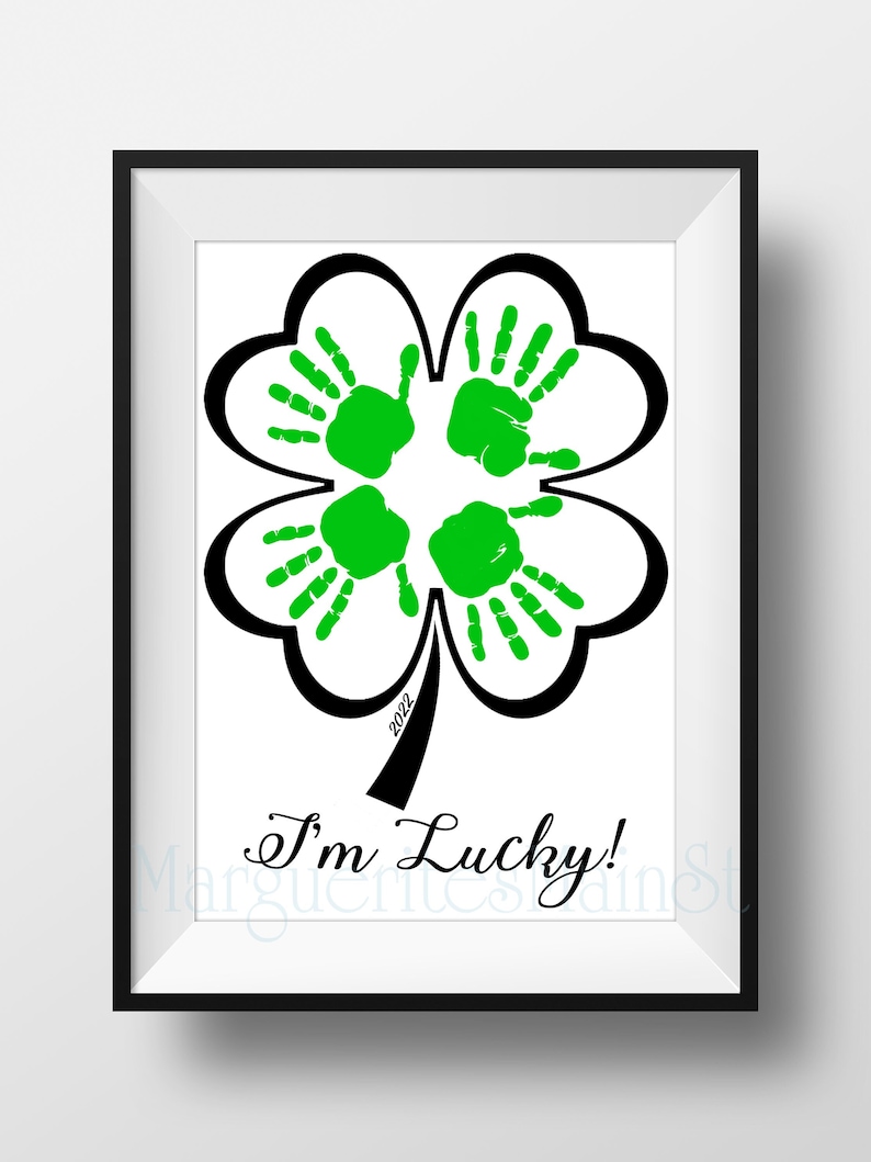 Handprint 4-leaf Clover Craft St. Patrick's Irish - Etsy