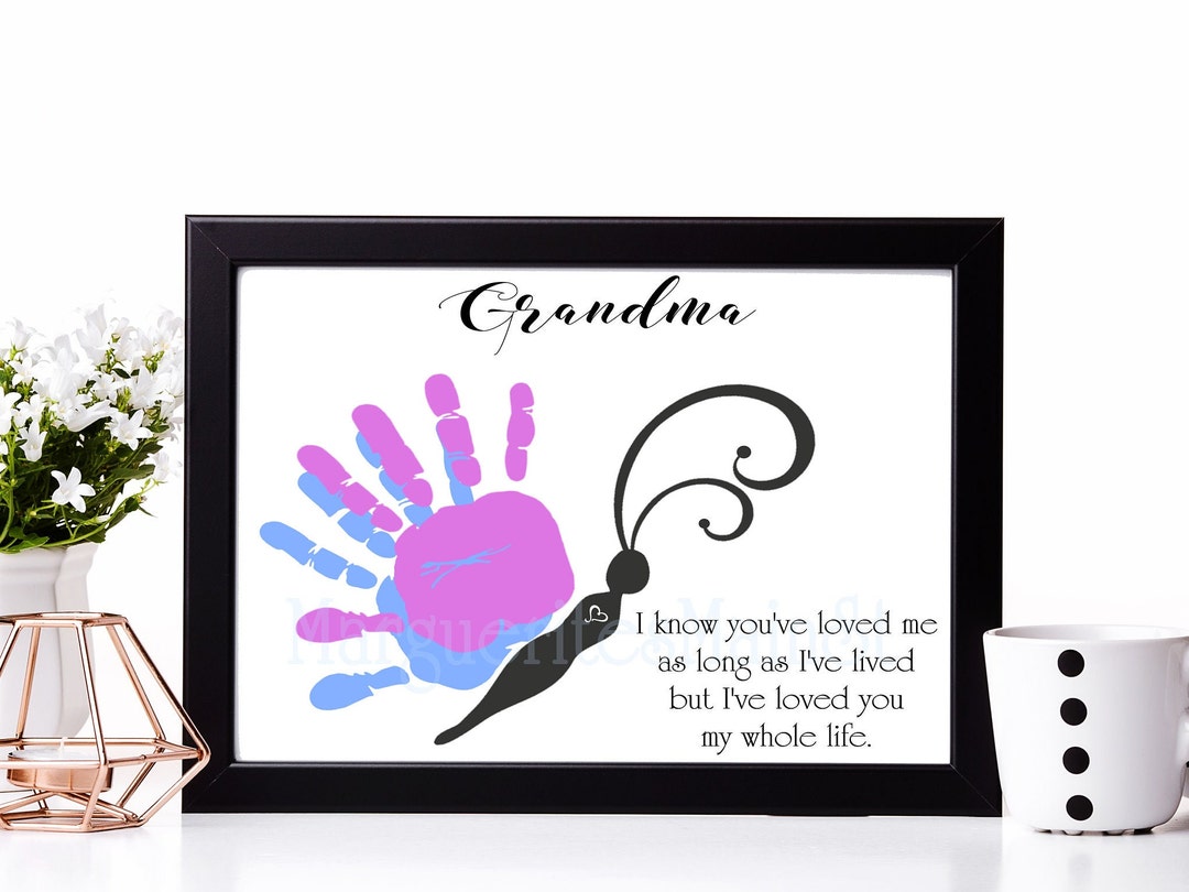 DIY Birthday Gift From Kids for Grandma Butterfly Handprint INSTANT ...