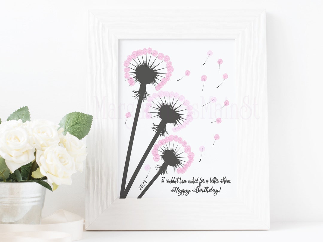 DIY Dandelion Fingerprint Art - Birthday Gift for Mom From Kids ...