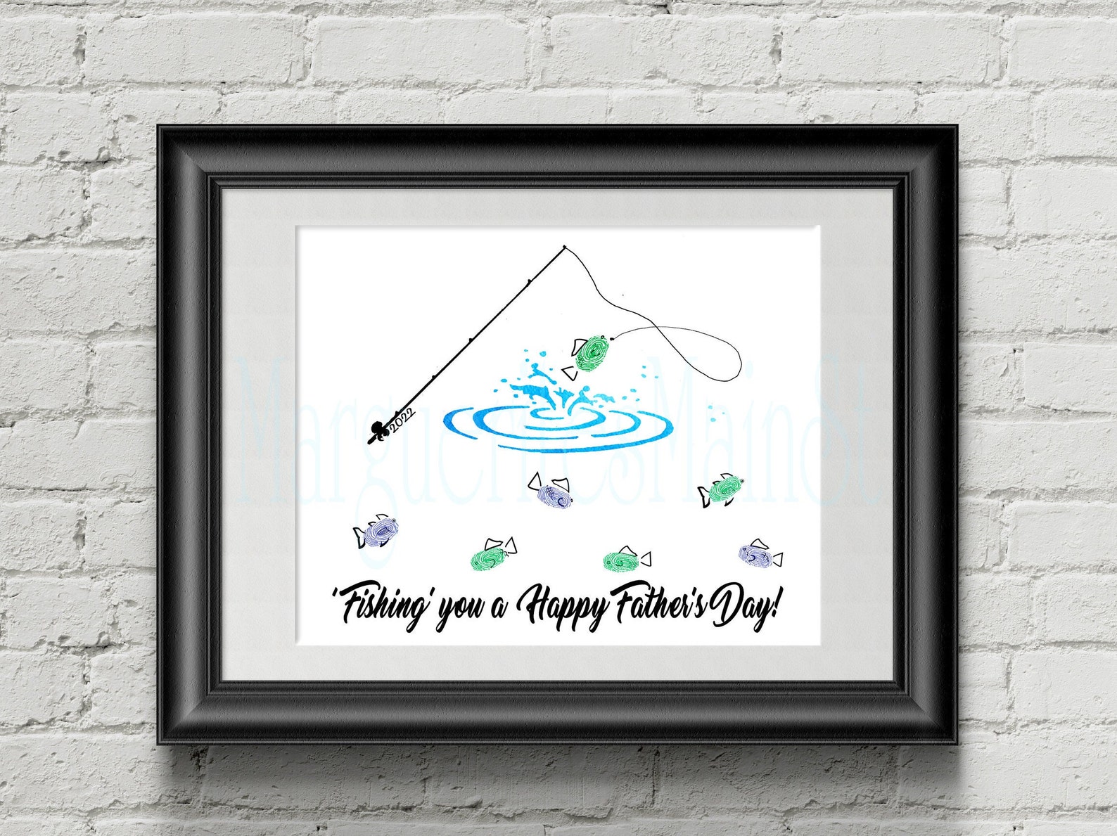 DIY Fishing Print Art Father's Day Gift From Kids - Etsy