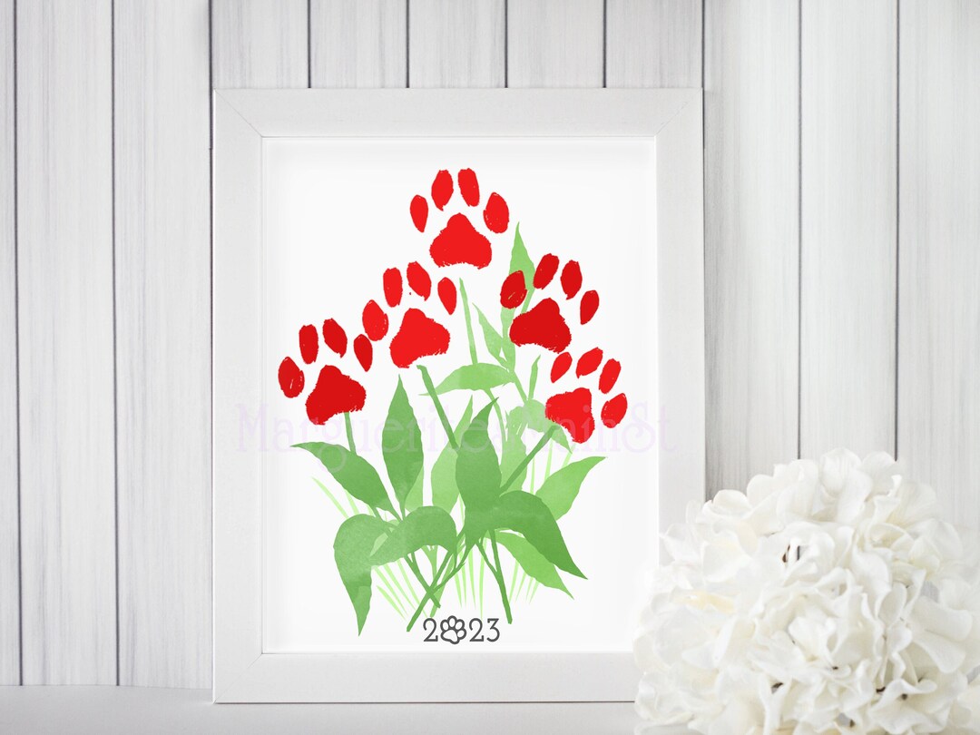 DIY Paw Print Art Paw Flowers Gift From Dog Gift for Pet - Etsy