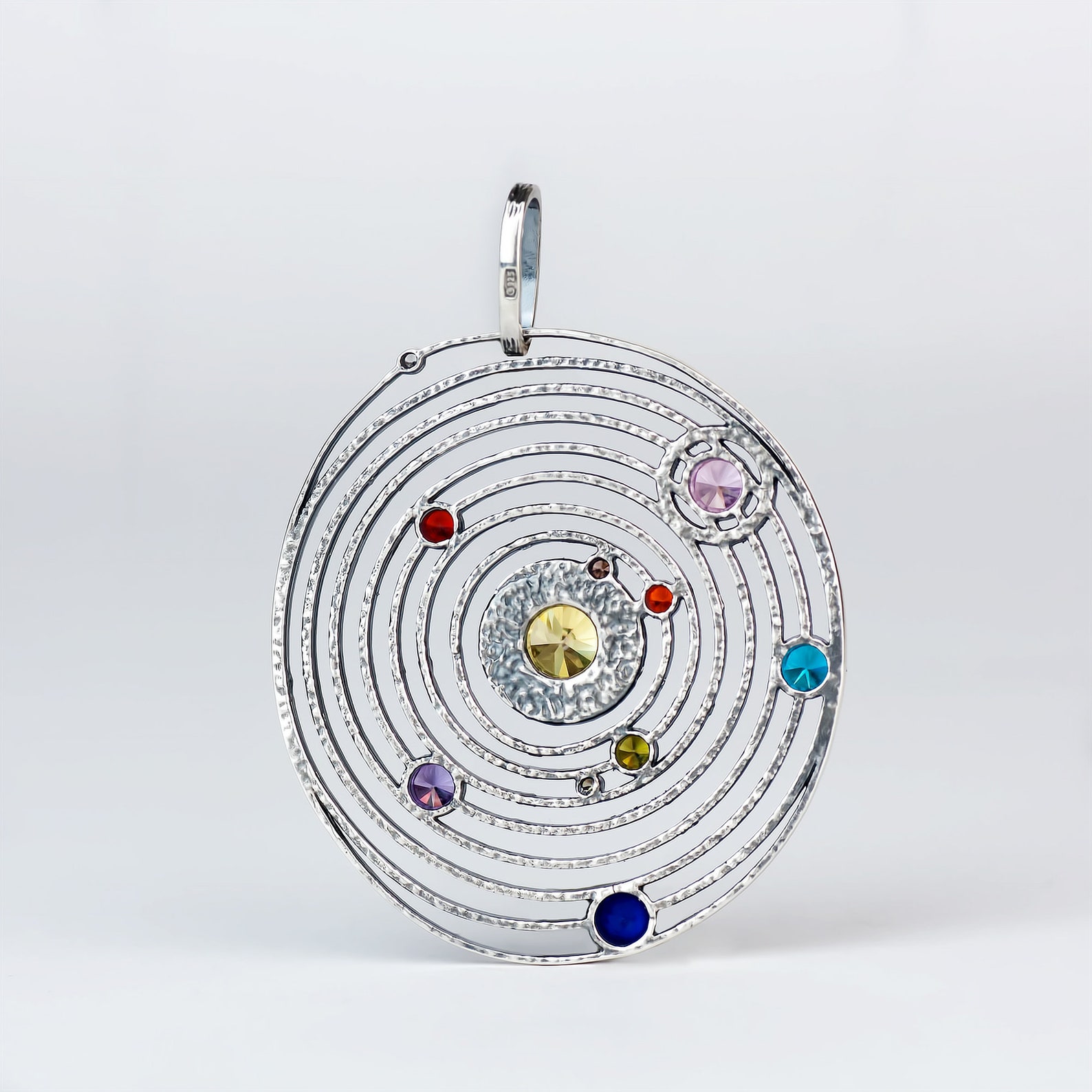 Solar System Pendant, Sterling Silver, Oringo Fantasy Jewelry, Made in ...