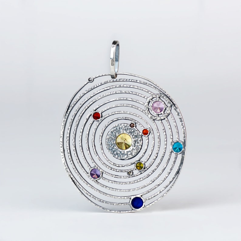 Solar System Pendant Sterling Silver Oringo Fantasy Jewelry - Etsy