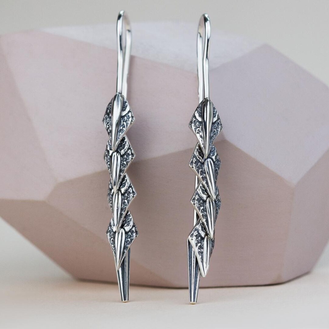 Fuzanglong Dragon Earrings, Sterling Silver, Oringo Fantasy Jewelry ...