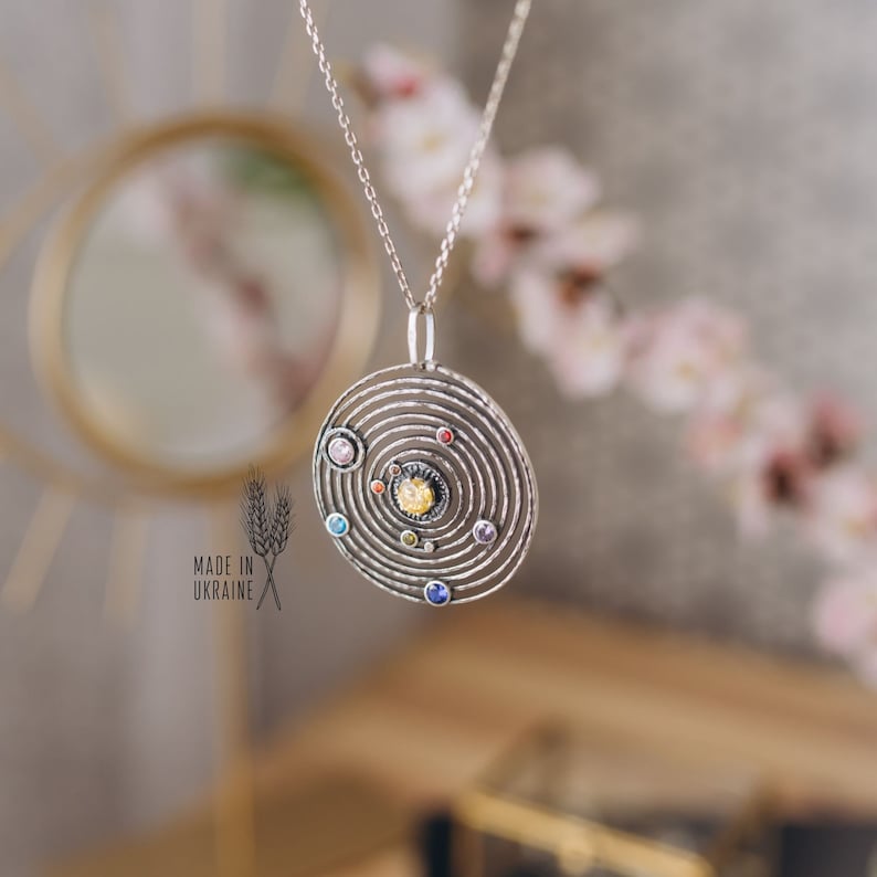 Solar System Pendant Sterling Silver Oringo Fantasy Jewelry - Etsy