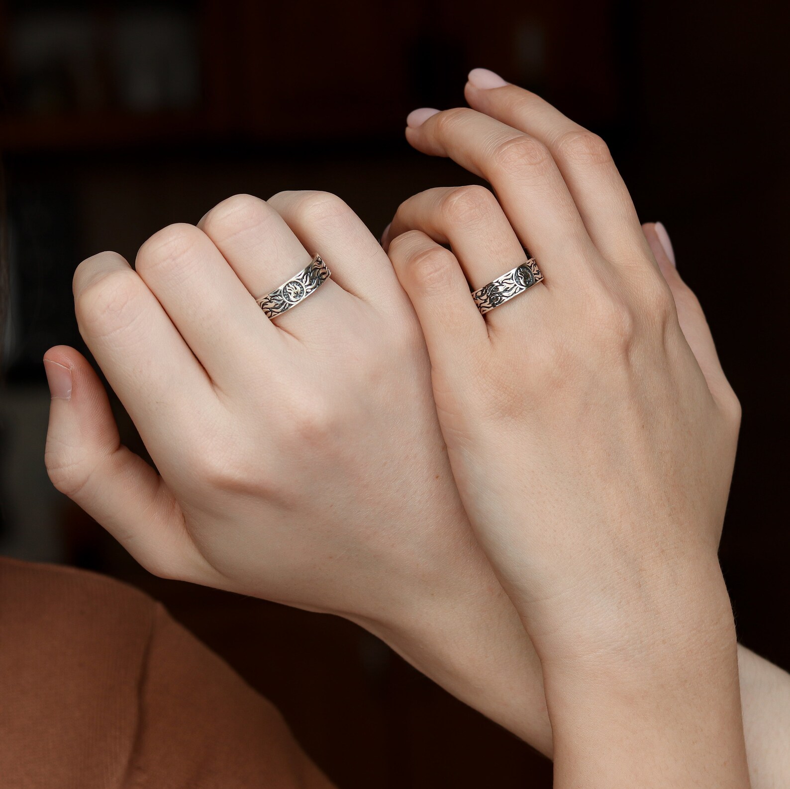 Sterling Silver Four Elements Wedding Ring Set: Celtic Style - Etsy