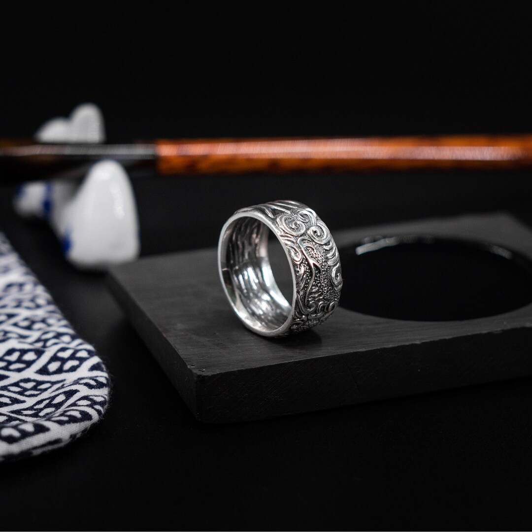 Ryujin Dragon Ring Sterling Silver Oringo Samurai Jewelry - Etsy