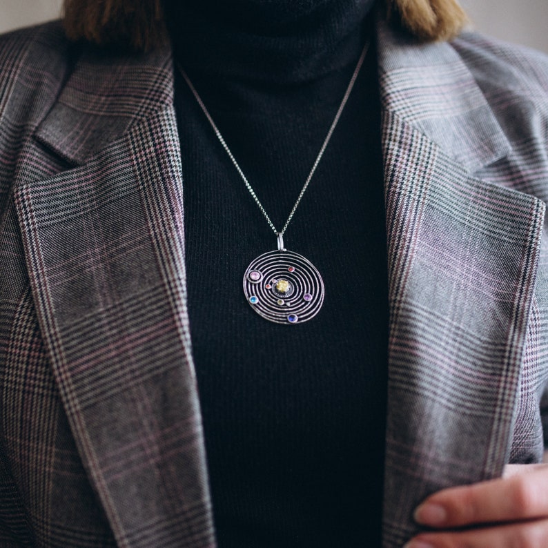 Solar System Pendant Sterling Silver Oringo Fantasy Jewelry - Etsy